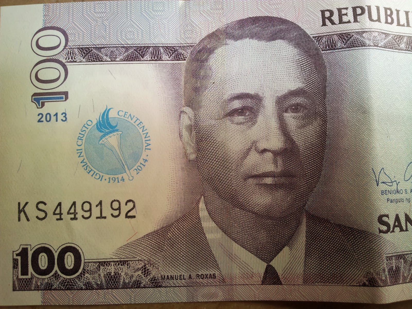 Iglesia Ni Cristo: INC Centennial Logo in 100 Peso Bill