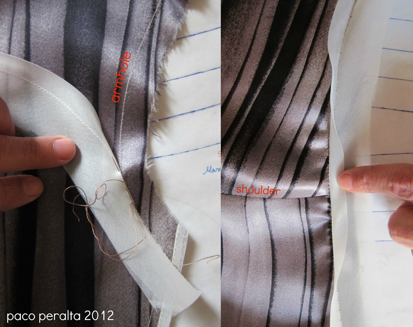 BCN - UNIQUE designer patterns: DRAPED-TOP (Organza underlining + tutorial).-