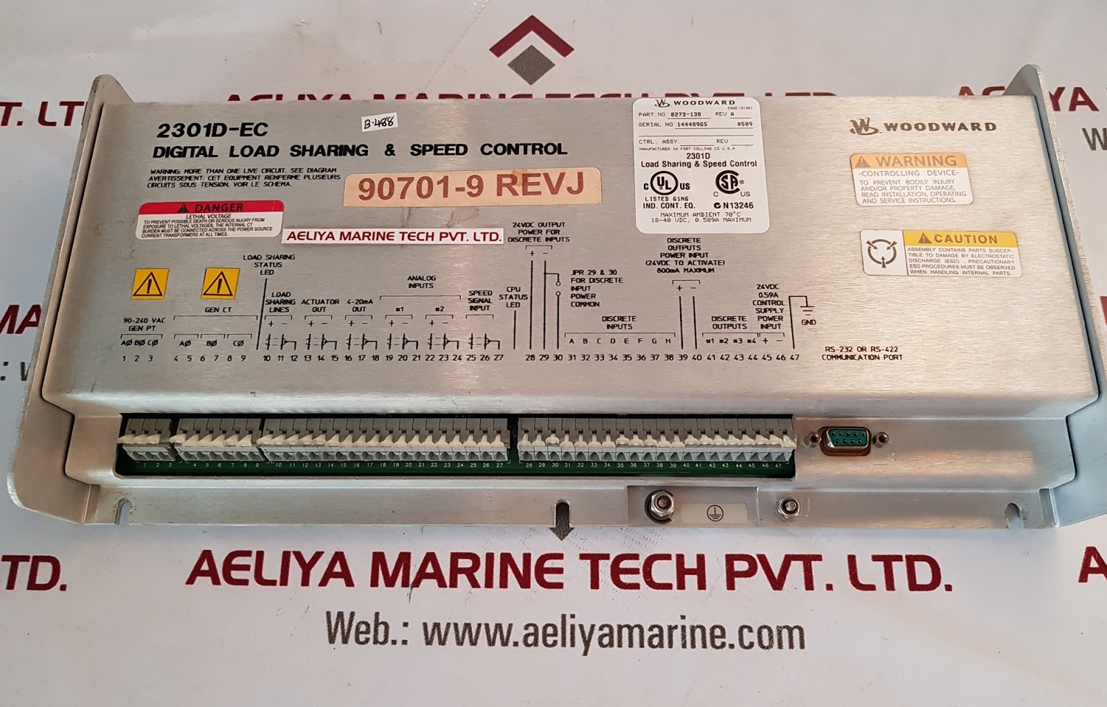WOODWARD 2301D-EC DIGITAL LOAD SHARING & SPEED CONTROL 8273-138 ...