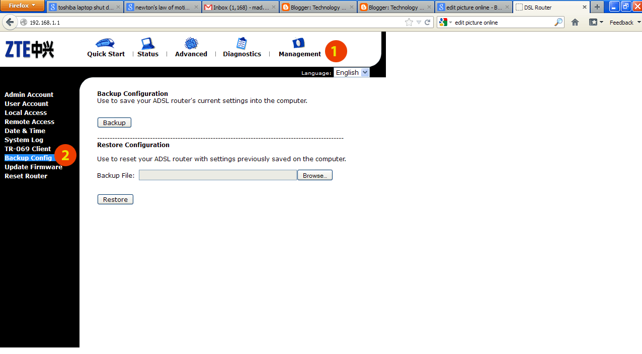 Technology News and Articles : How to backup your ZTE modem config file