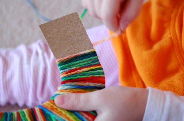 Rainbow Yarn Wrapping | What Can We Do With Paper And Glue