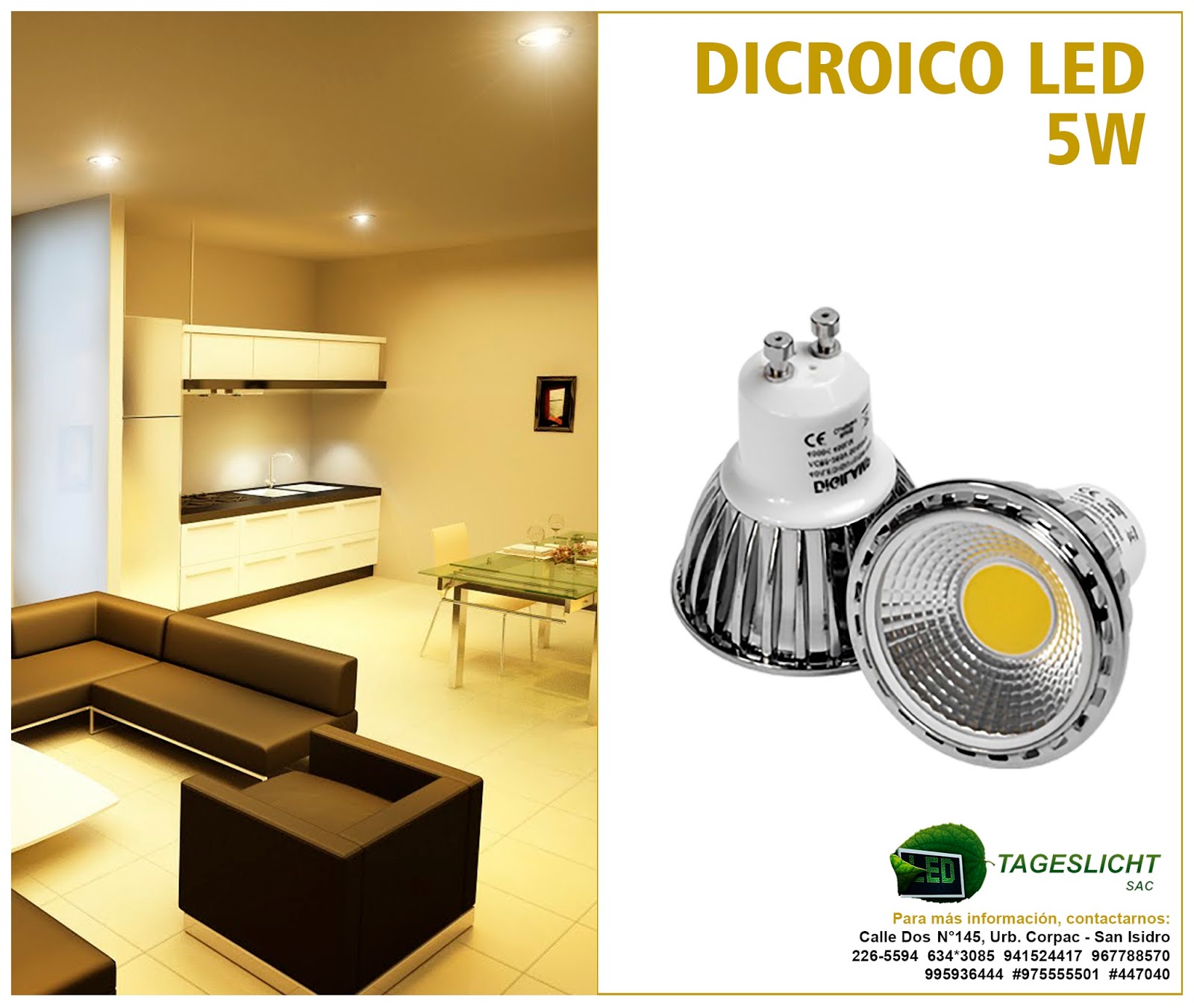 TAGESLICHT - ILUMINACIÓN LED: Dicroico LED 5W GU10 - Tageslicht sac