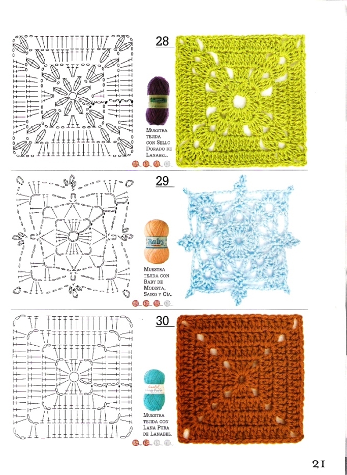 SOLO PUNTOS: cuadrados crochet