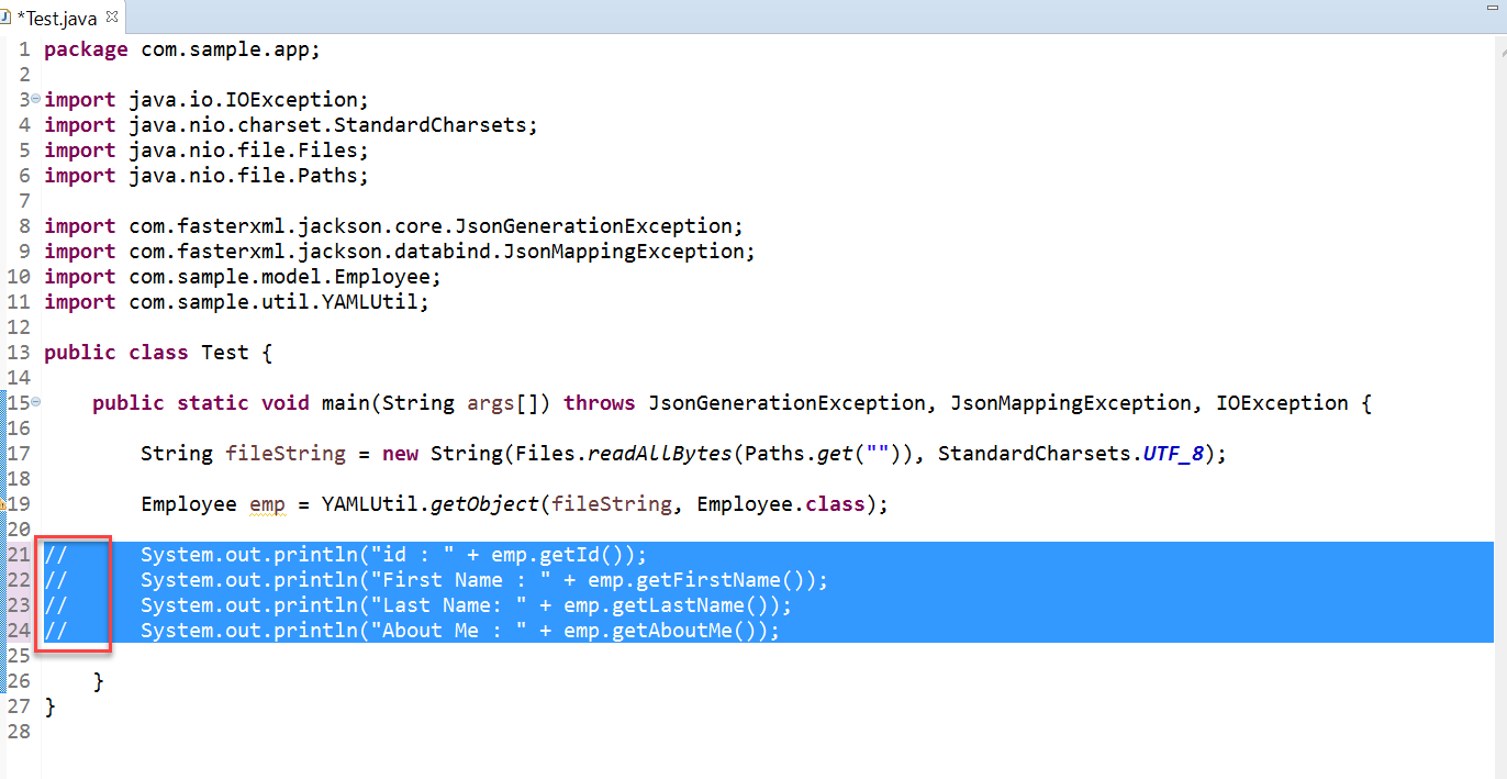 Programming for beginners: Comment multiple lines in Eclipse