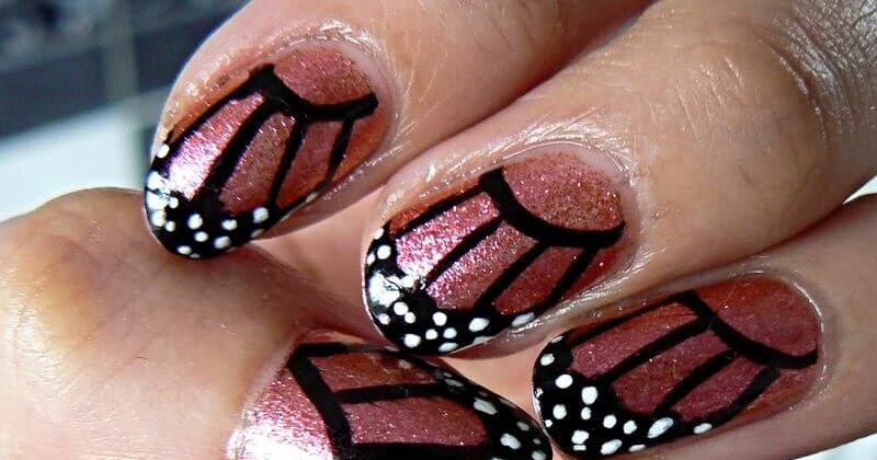 Truly Madly Beauty: NOTD - Butterfly Wing Nails & Tutorial!