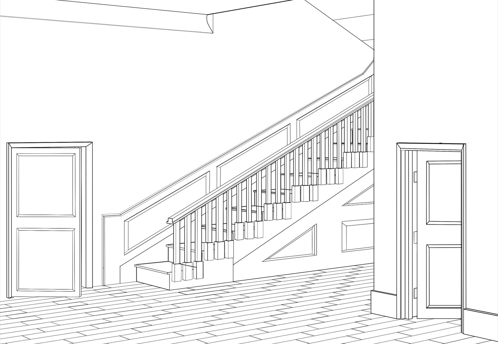 Basic Drawing 1: Examples of 2-point Interiors