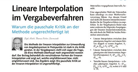 Praxisratgeber Vergaberecht: Lineare Interpolation im Vergabeverfahren