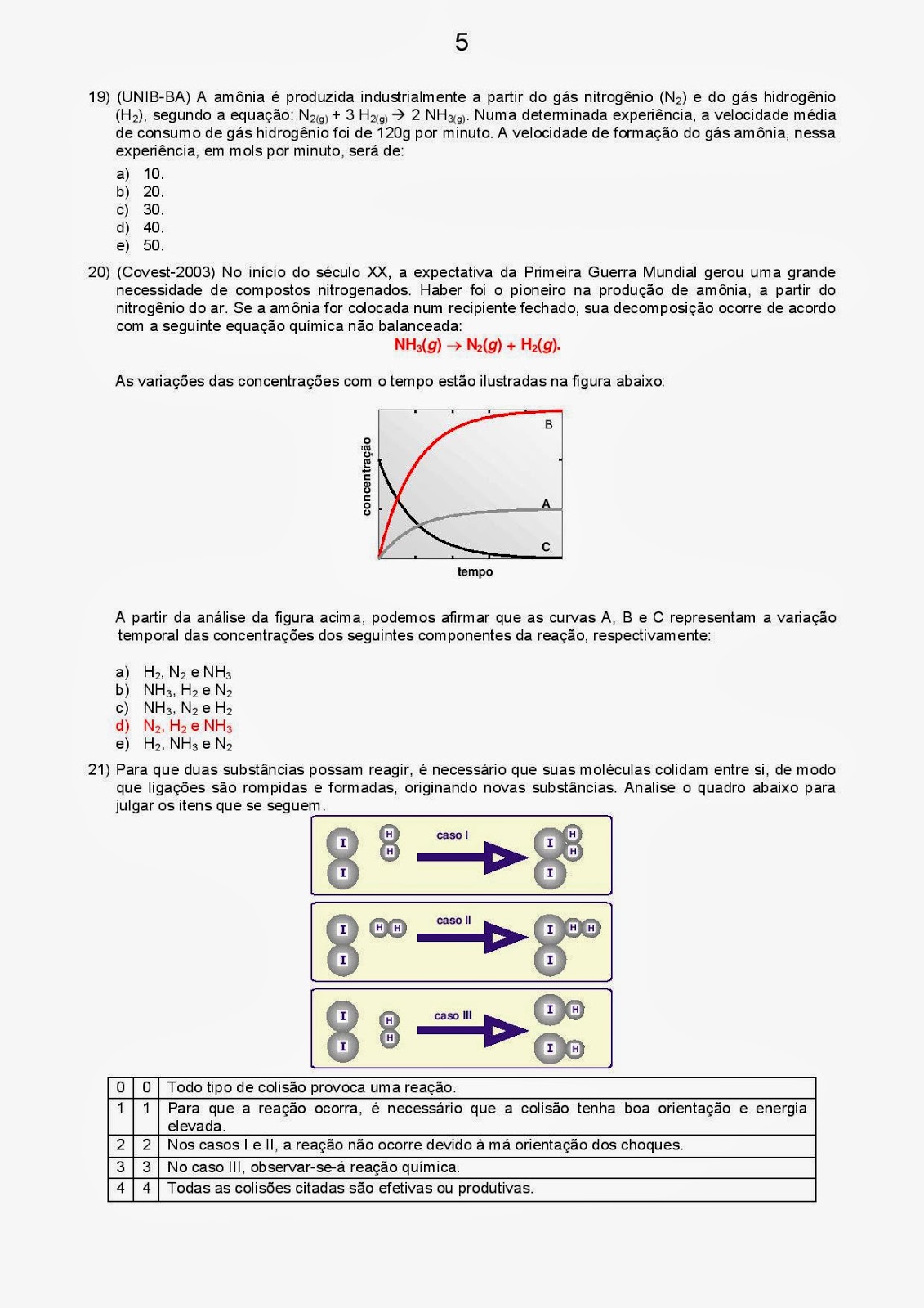 Exercícios Sobre Cinética Química - FDPLEARN