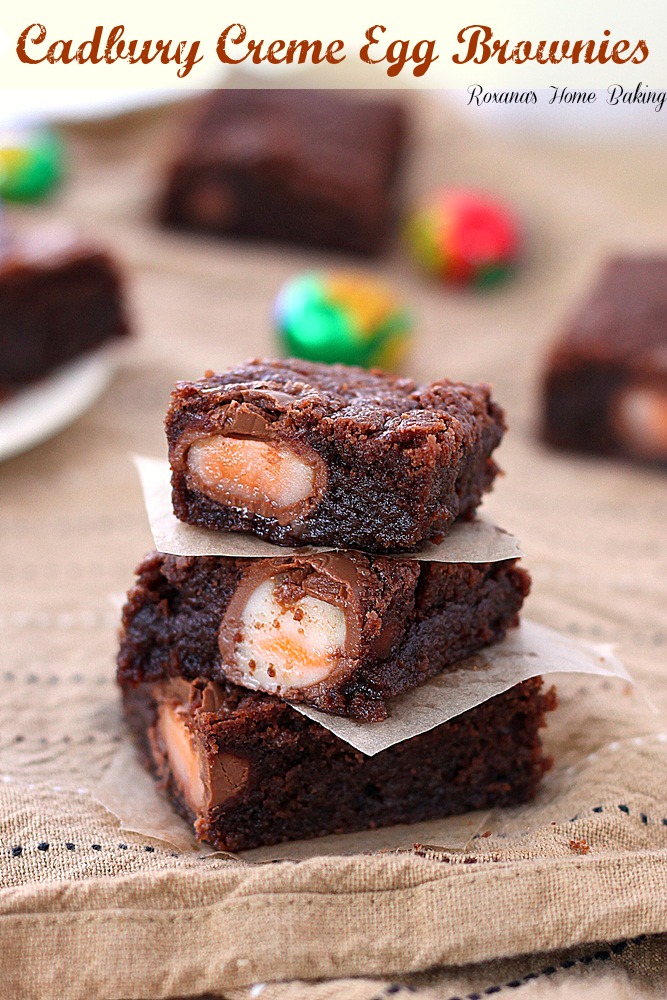 une gamine dans la cuisine: Cadbury Creme Egg Brownies