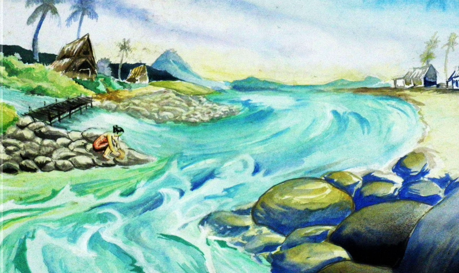 .: Karya Catan Pelajar Seni SMK Bukit Naning, Muar.