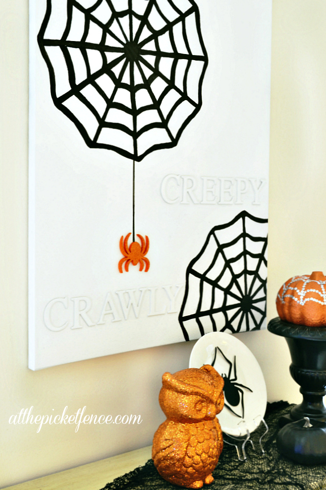 How To Make a Creepy Crawly Halloween Canvas