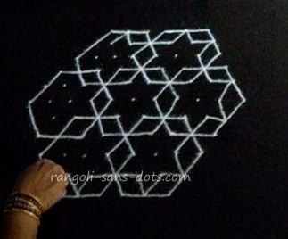 Rangoli - 11 dots designs with steps