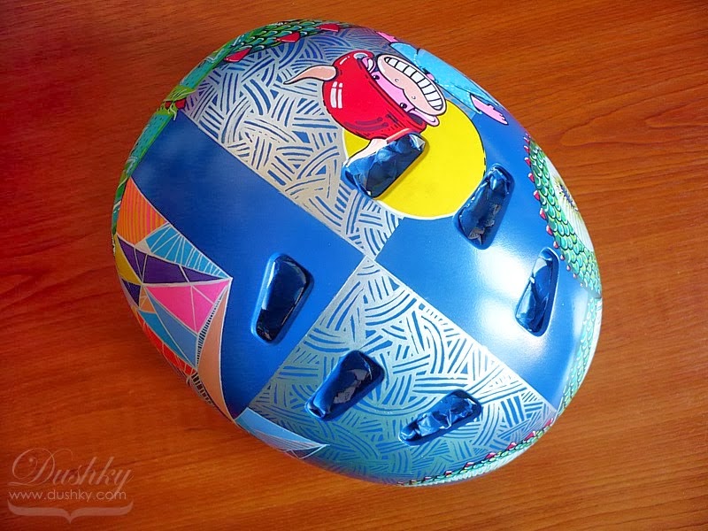 custom geometric dragon helmet