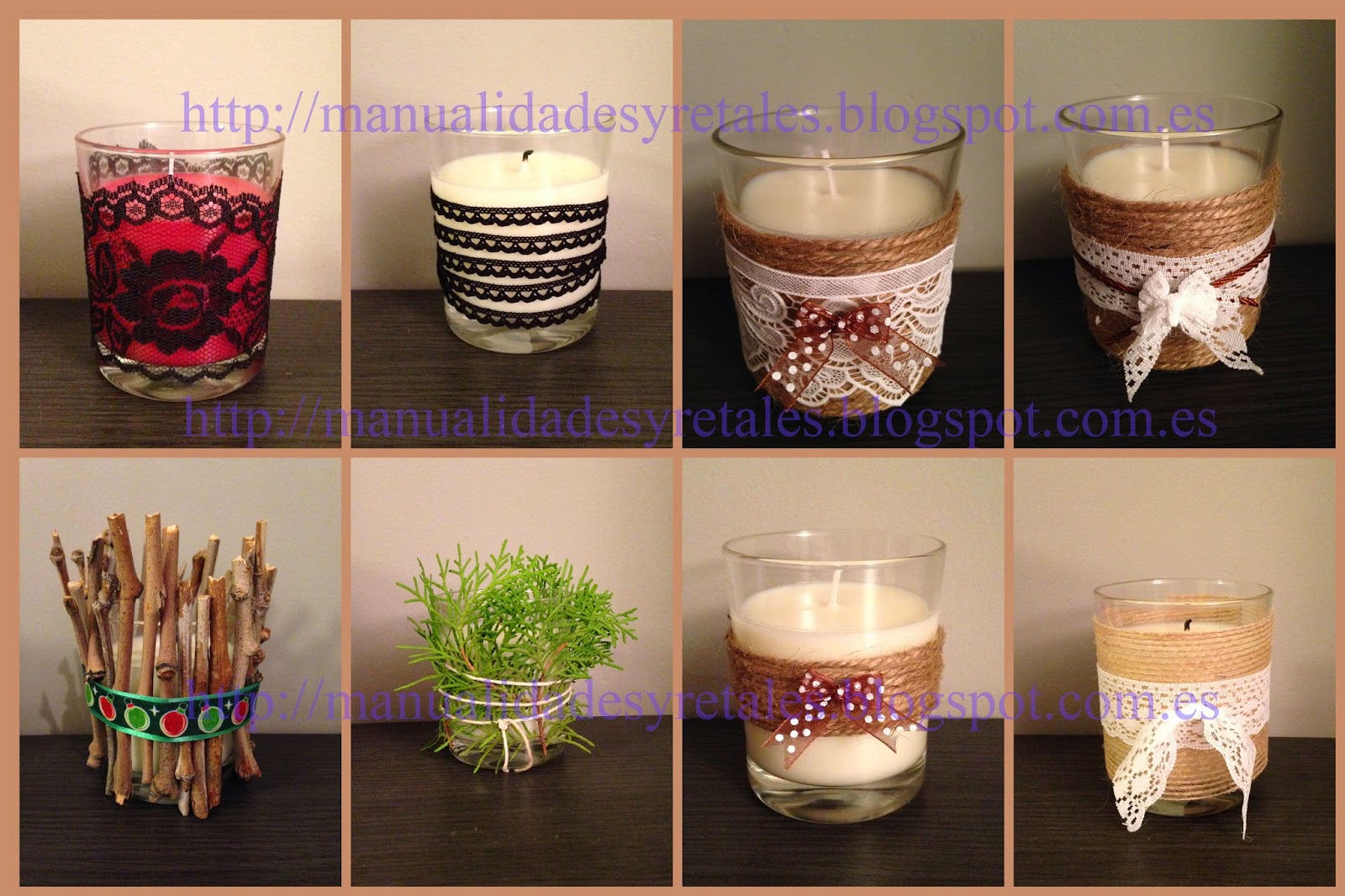 Manualidades y retales: Velas decoradas