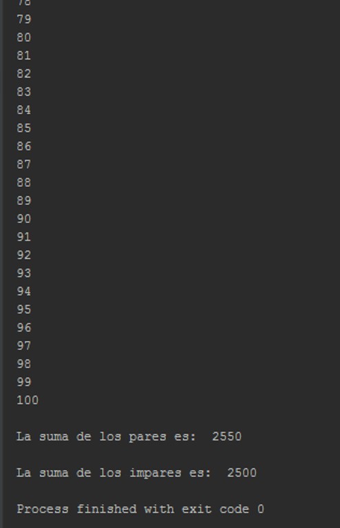 ISC Sauceda Carolina: Programa que imprime los numeros del 1 al 100 y realiza la suma de los ...