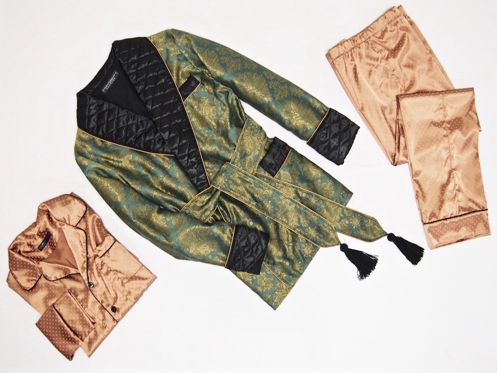 Men's Silk Smoking Jacket and Dressing Gown