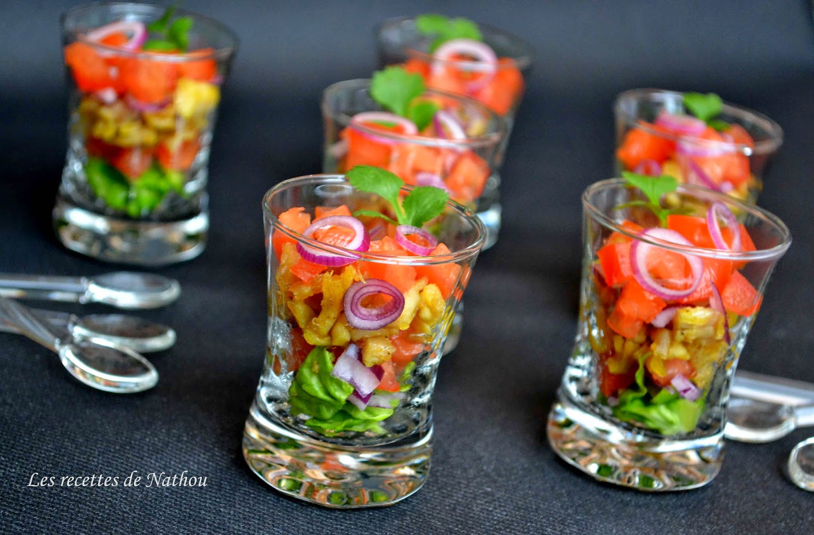 Ma cuisine au fil de mes idées...: Verrines de poulet épicé au curry