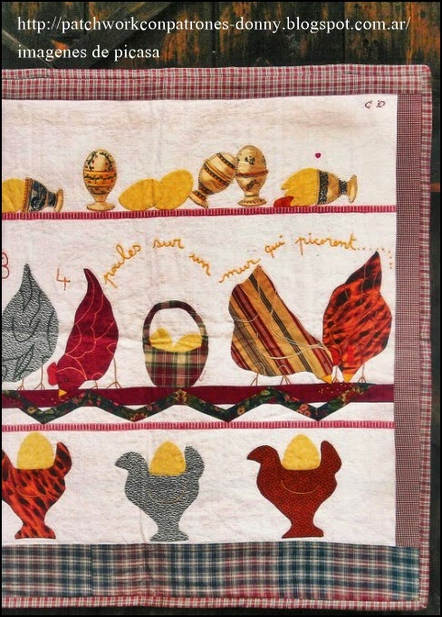 PATCHWORK= SOLO PATRONES = TODO GRATIS: PATCHWORK , TAPETE MUY LINDO CON APLIQUES DE GALLINITAS