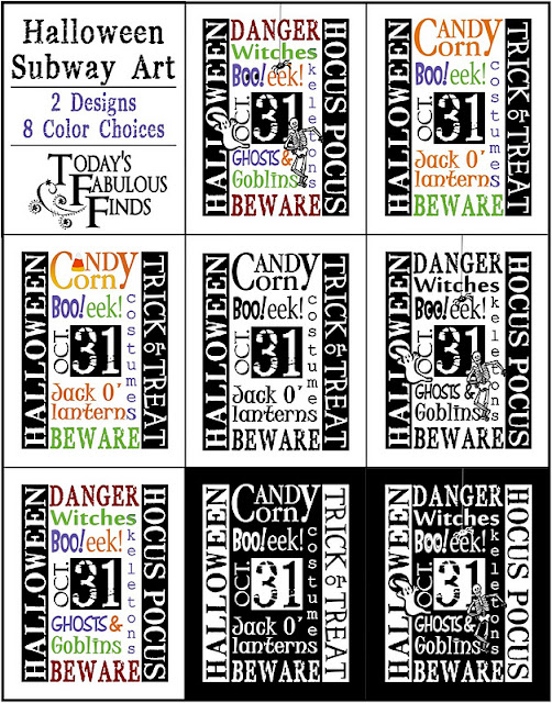 Today's Fabulous Finds: Halloween Subway Art Prints: 2 Fun Designs!
