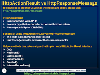 Sql server, .net and c# video tutorial: IHttpActionResult vs HttpResponseMessage