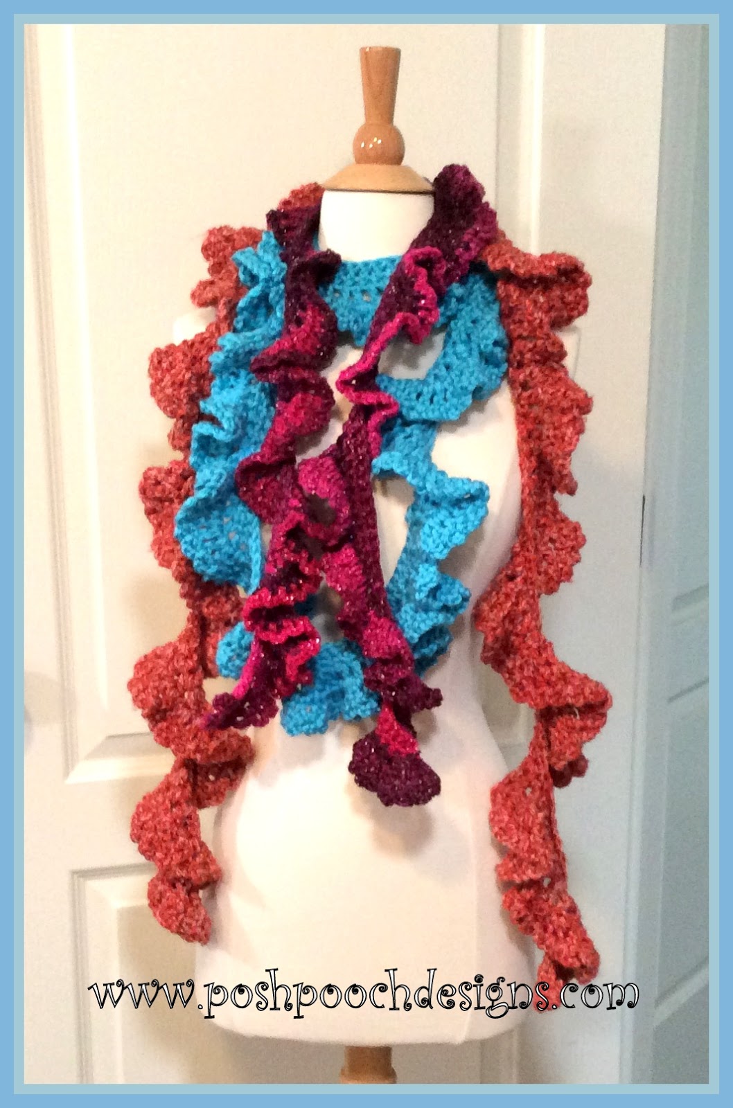 Posh Pooch Designs : Chunky Ruffle Scarf Crochet Pattern