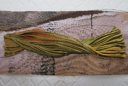 Shibori ribbon bead embroidered bracelet - part one