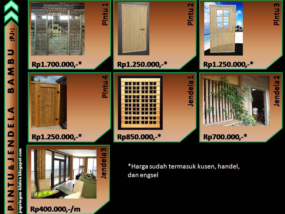 Papringan.Klaten: Produk Pintu & Jendela Bambu
