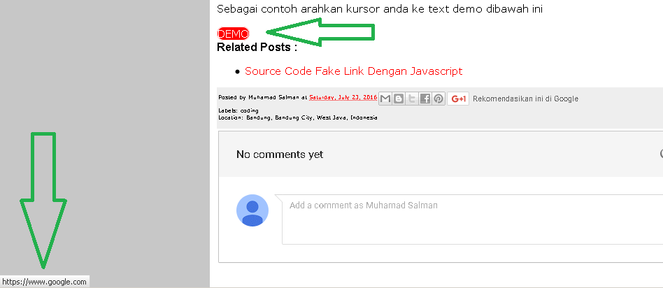 Source Code Fake Link Dengan Javascript