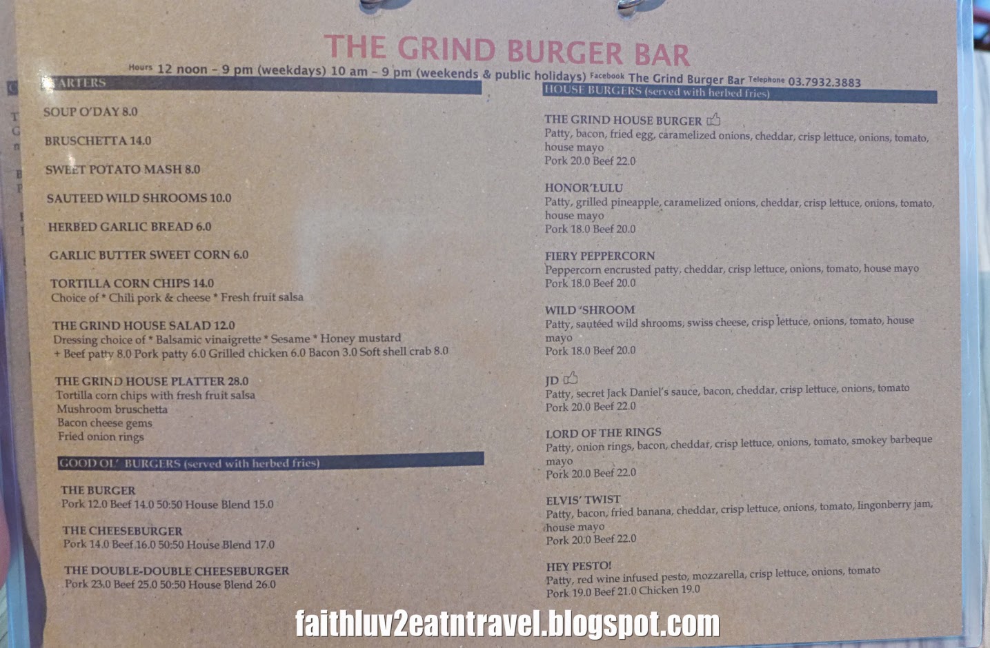 Faith Luv 2 Eat N Travel : The Grind Burger Bar @ Section 17