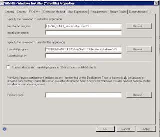 FileZilla Silent Installation Using SCCM - MSI
