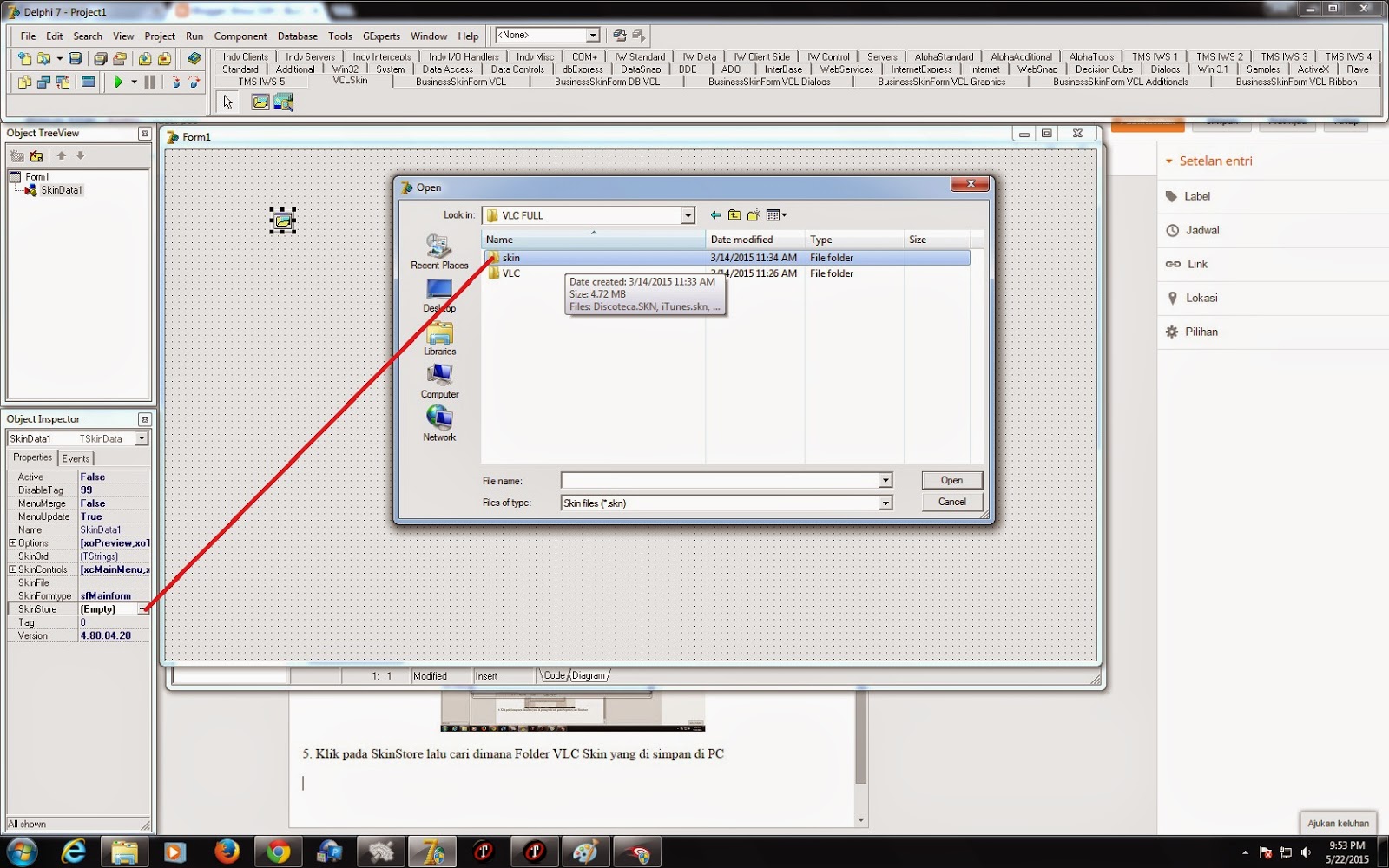 Cara menerapkan komponen VLC SKIN pada Delphi | Hide Me