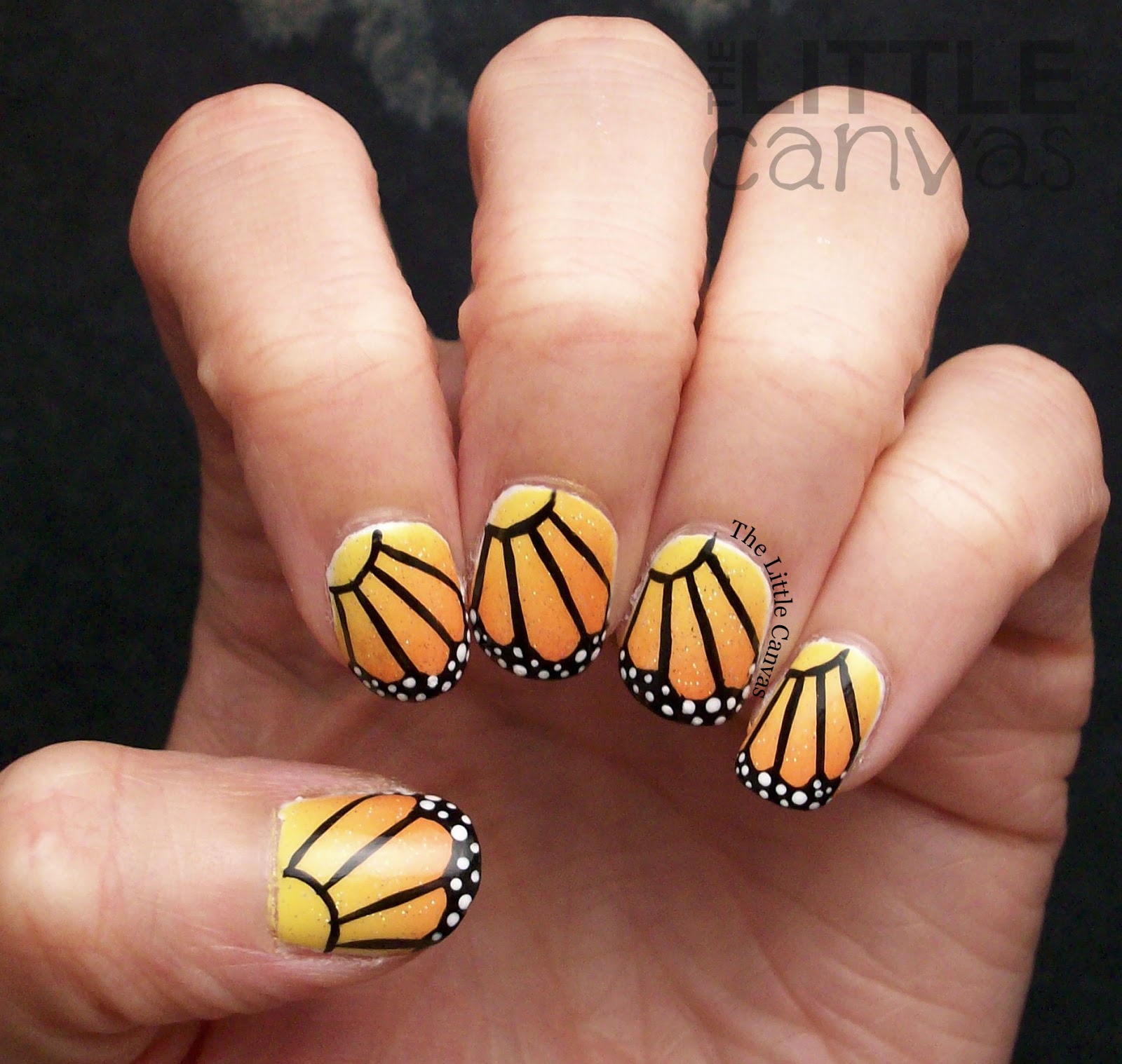 Monarch Butterfly Nail Art