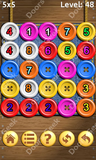 Buttons and Scissors 5x5 Level 48 ~ Doors Geek