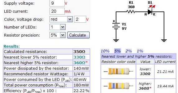 การหาค่า R ที่ต่ออนุกรมกับ LED « Electronics Time