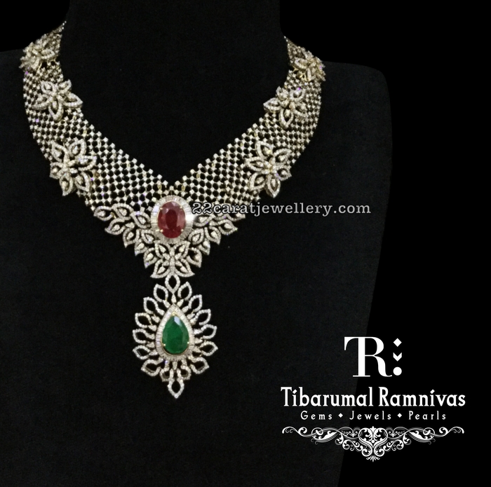 Tibarumal's Designer Diamond Set - Jewellery Designs