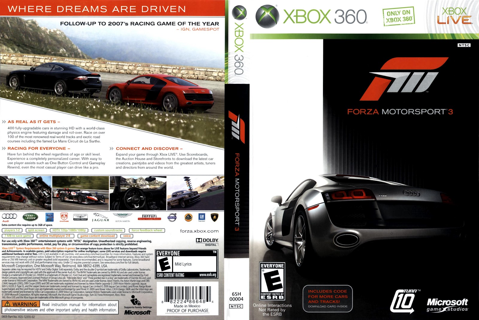 ULTIMATE CAPAS: Forza Motorsport 3 - Capa + Label