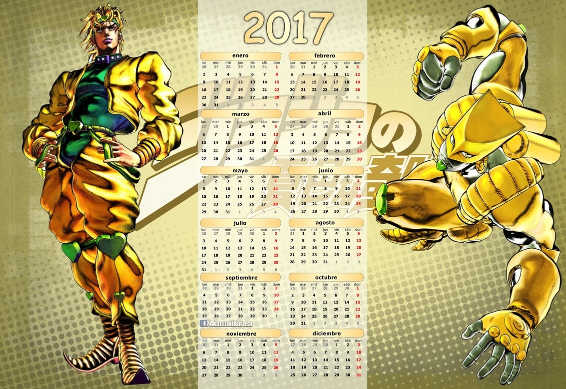 Animé imágenes by Akatsuki Karasu: Calendarios 2017 Jojo's Bizarre ...