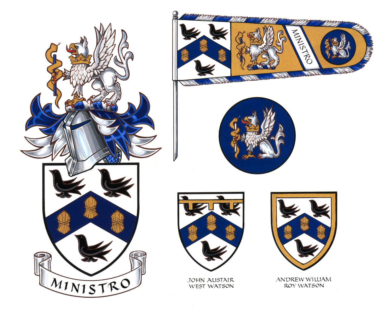 Blazonry Flashcards: Arms, Standard and Badge of John David Watson