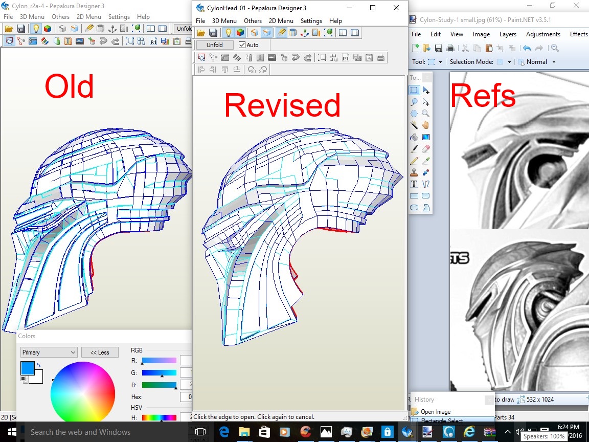 KirkTrekModeler's Model Blog: Revised Cylon Project.