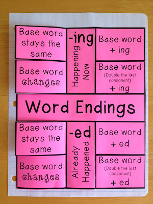 I Love 2 Teach: Word Endings Foldable {Freebie}