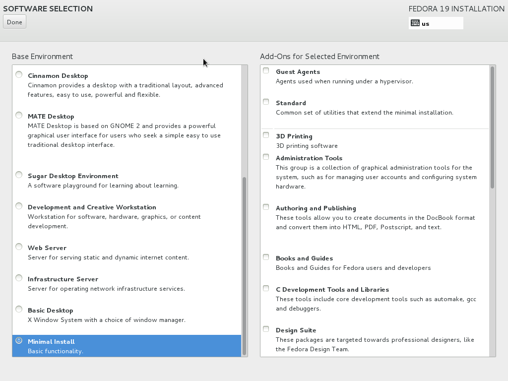 Install Fedora 19 using Netinstall