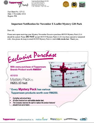 A WONDERFUL WORLD OF TUPPERWARE BRANDS: MYSTERY NOVEMBER 1-17 NOV 2012