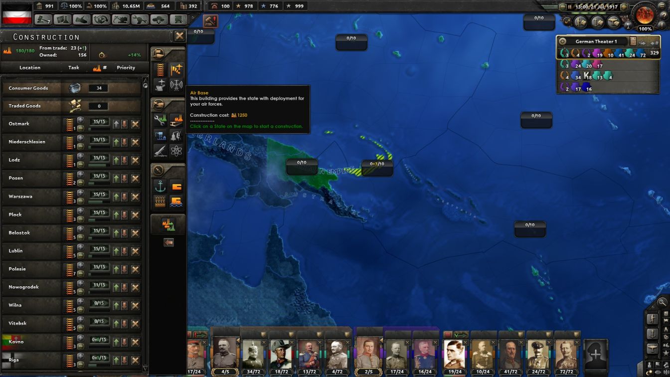 Prussia - HOI4 - Standing Down and Construction