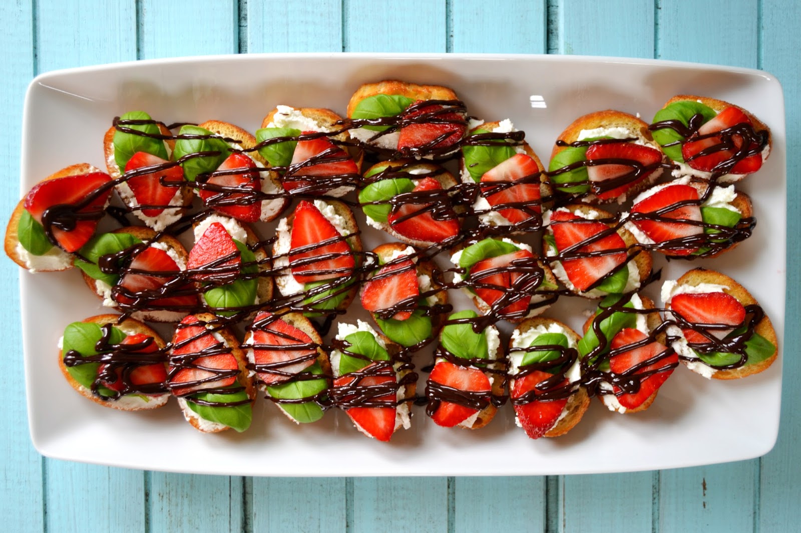 Chocolate Strawberry Goat Cheese Crostini