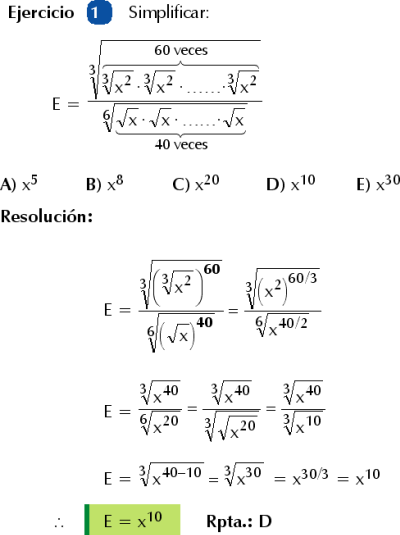 RAÍZ DE UN POTENCIA EJEMPLOS Y EJERCICIOS RESUELTOS DE RADICACIÓN ...