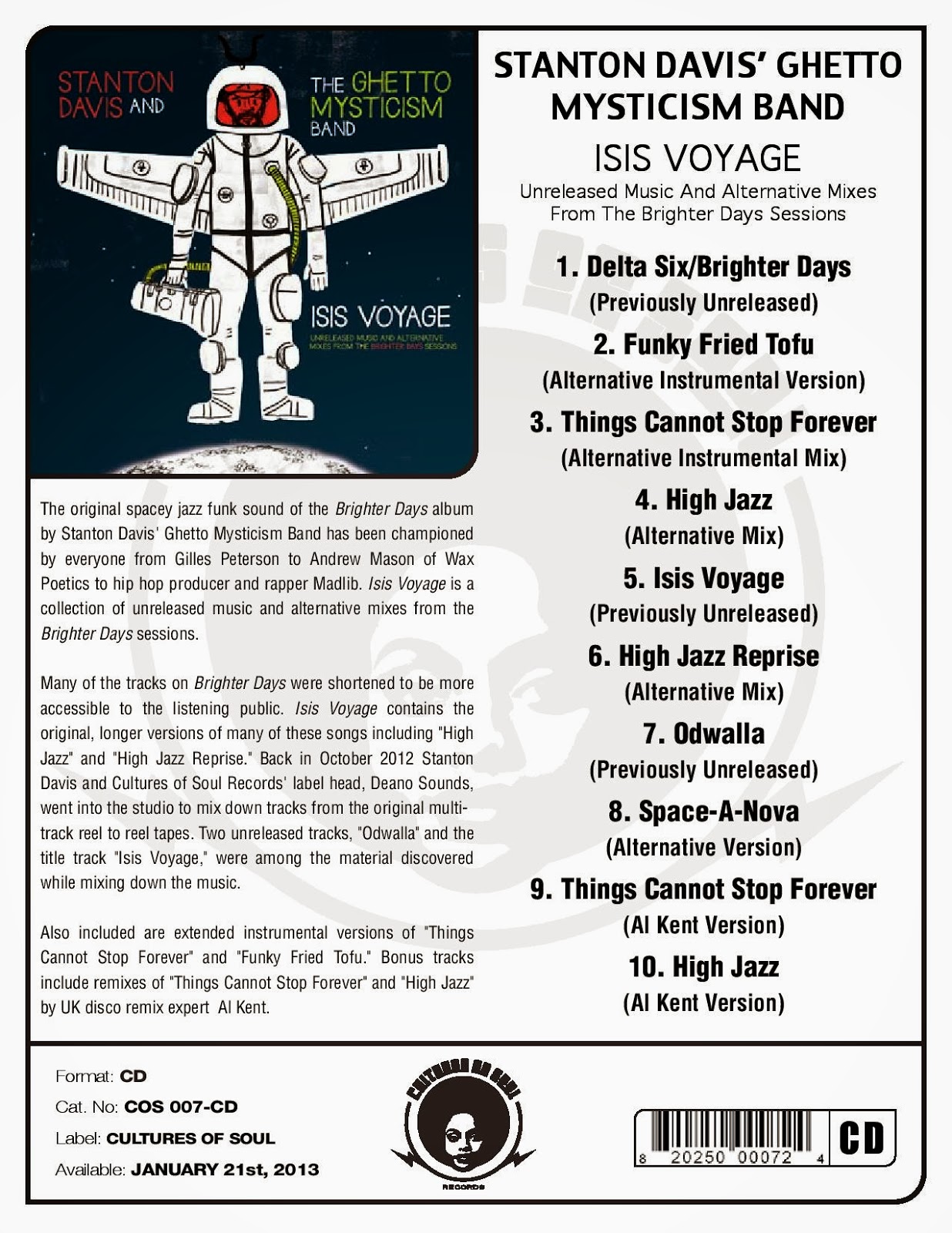 CULTURES OF SOUL : STANTON DAVIS GHETTO MYSTICISM BAND - ISIS VOYAGE