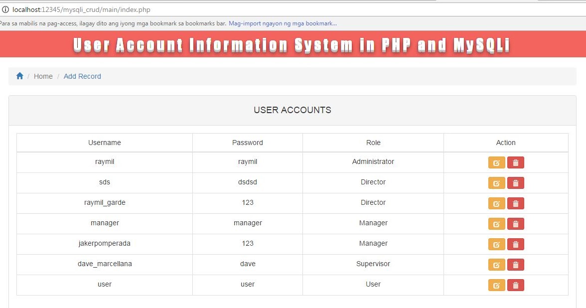 Free Programming Source Codes and Computer Programming Tutorials: User Account Information ...
