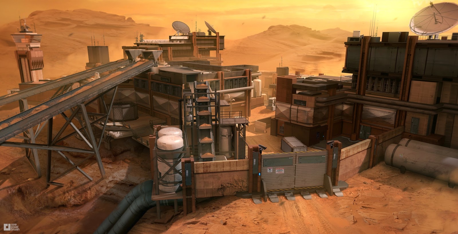 Concept art of Mars for "Call of Duty: Infinite Warfare" game | human Mars