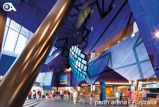 Koran Arsitektur: Perth Arena - Australia, iconic entertainment venue!