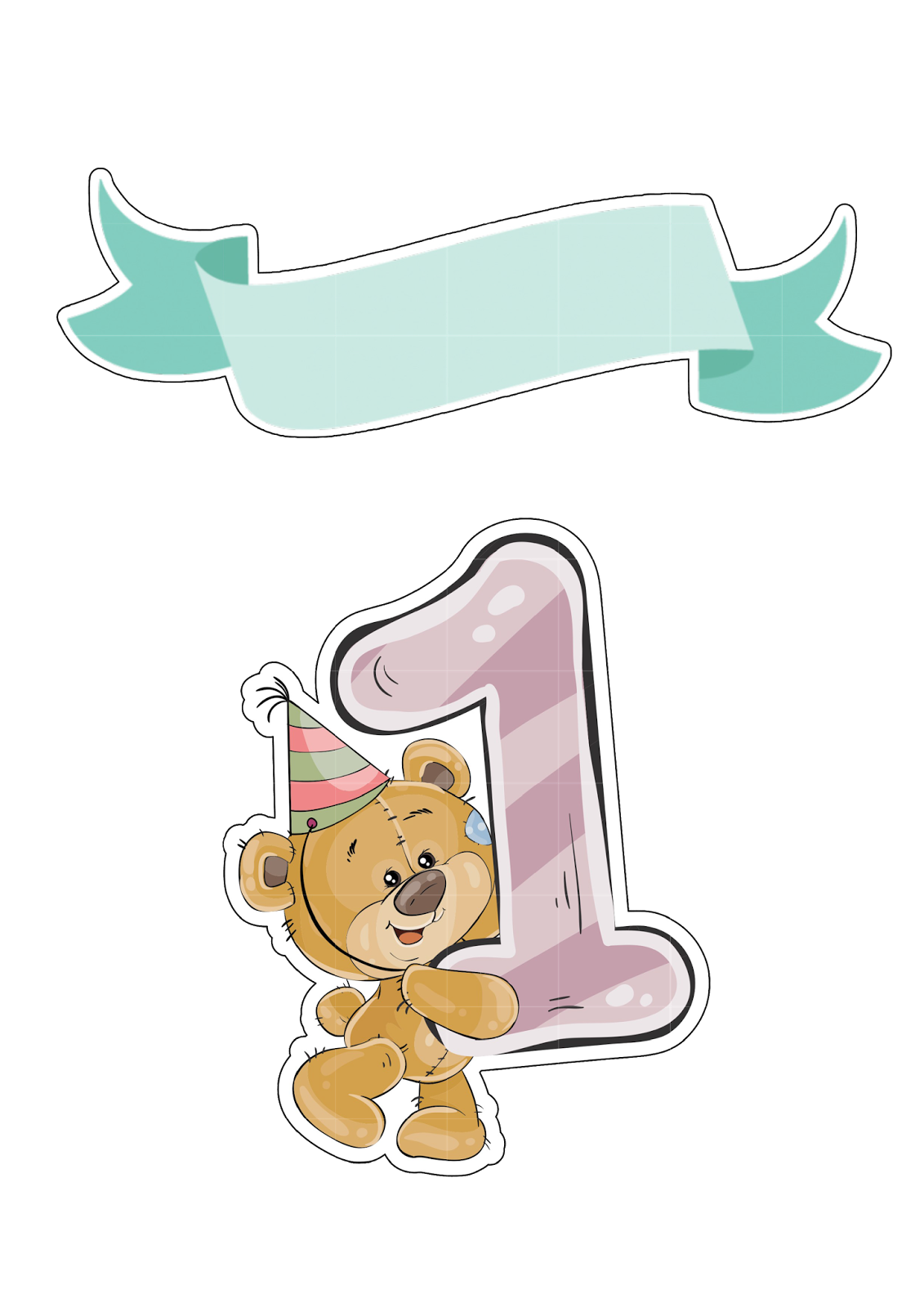 Free Printable Cake Toppers with Bears and Numbers. - Oh My Baby!